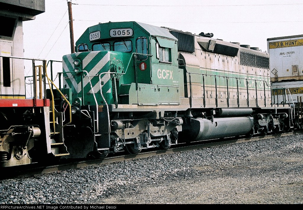 GCFX SD-40 # 3055 is the last unit on this westbound at Mesa Rd.